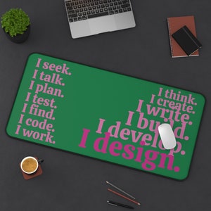 Pink and Green Desk Mat I Design - Etsy