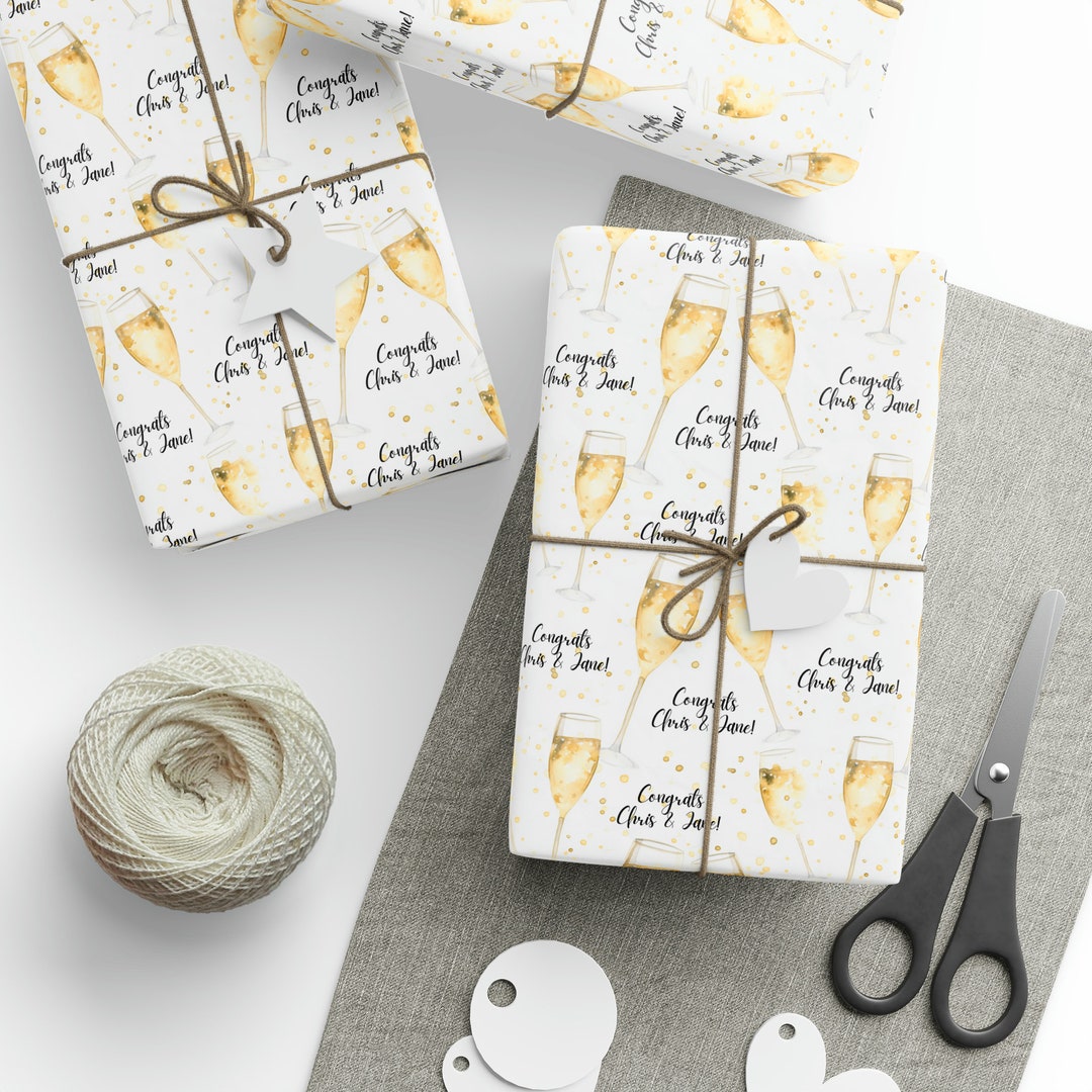 Custom Congrats Wrapping Paper, Cheers Wrapping Paper, Champagne ...