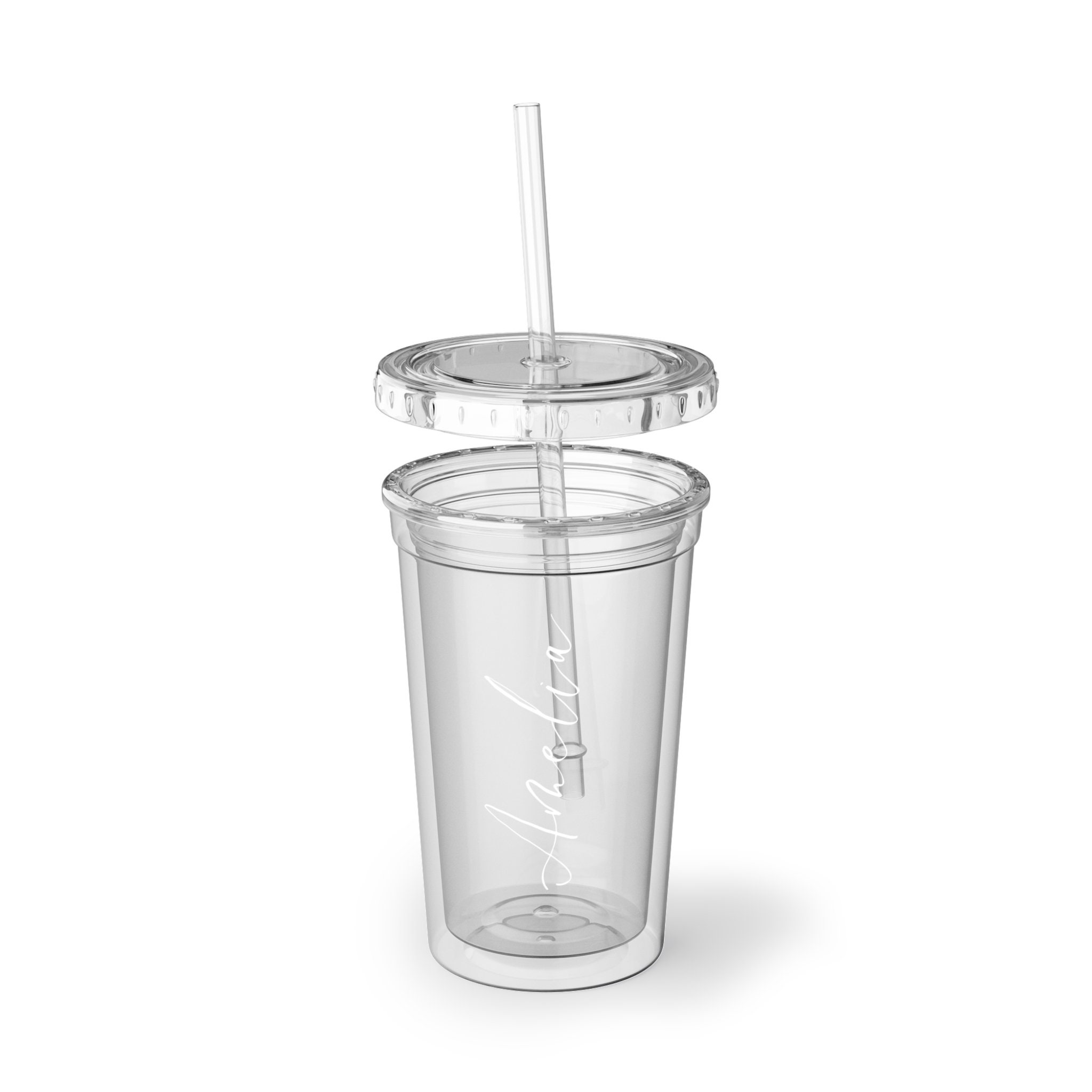 Custom Clear Acrylic Cup, Personalized Cup With Straw, Custom Name ...