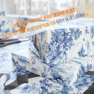 French Toile Wrapping Paper, Blue and White Wrapping Paper, French Gift ...