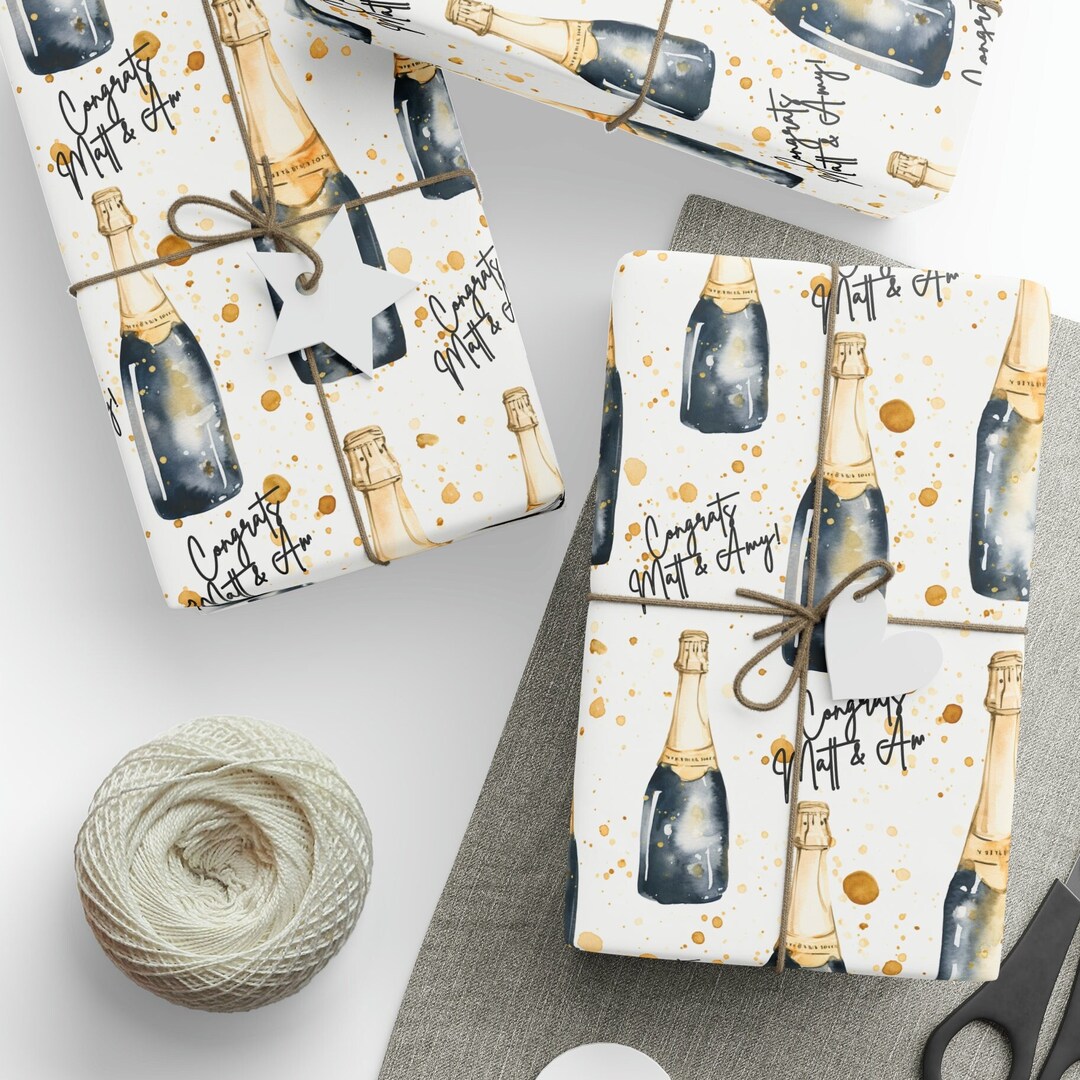 Custom Wrapping Paper, Congrats Wrapping Paper, Champagne Wrapping ...