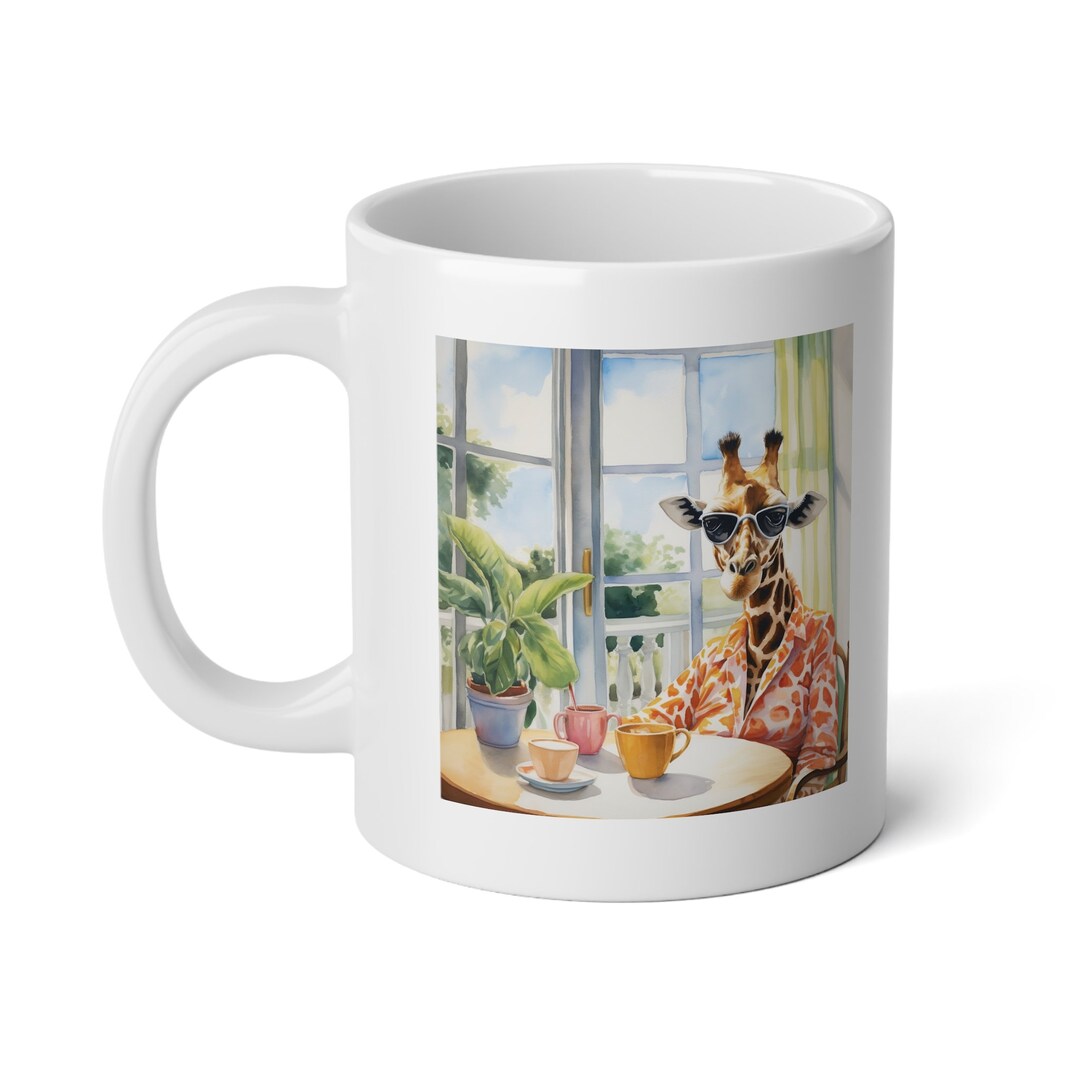 Funny Giraffe Mug, Jumbo Mug, 20oz, Huge Coffee Mug, Giraffe Mug, Top ...