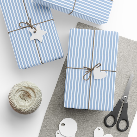 Light blue striped wrapping paper store