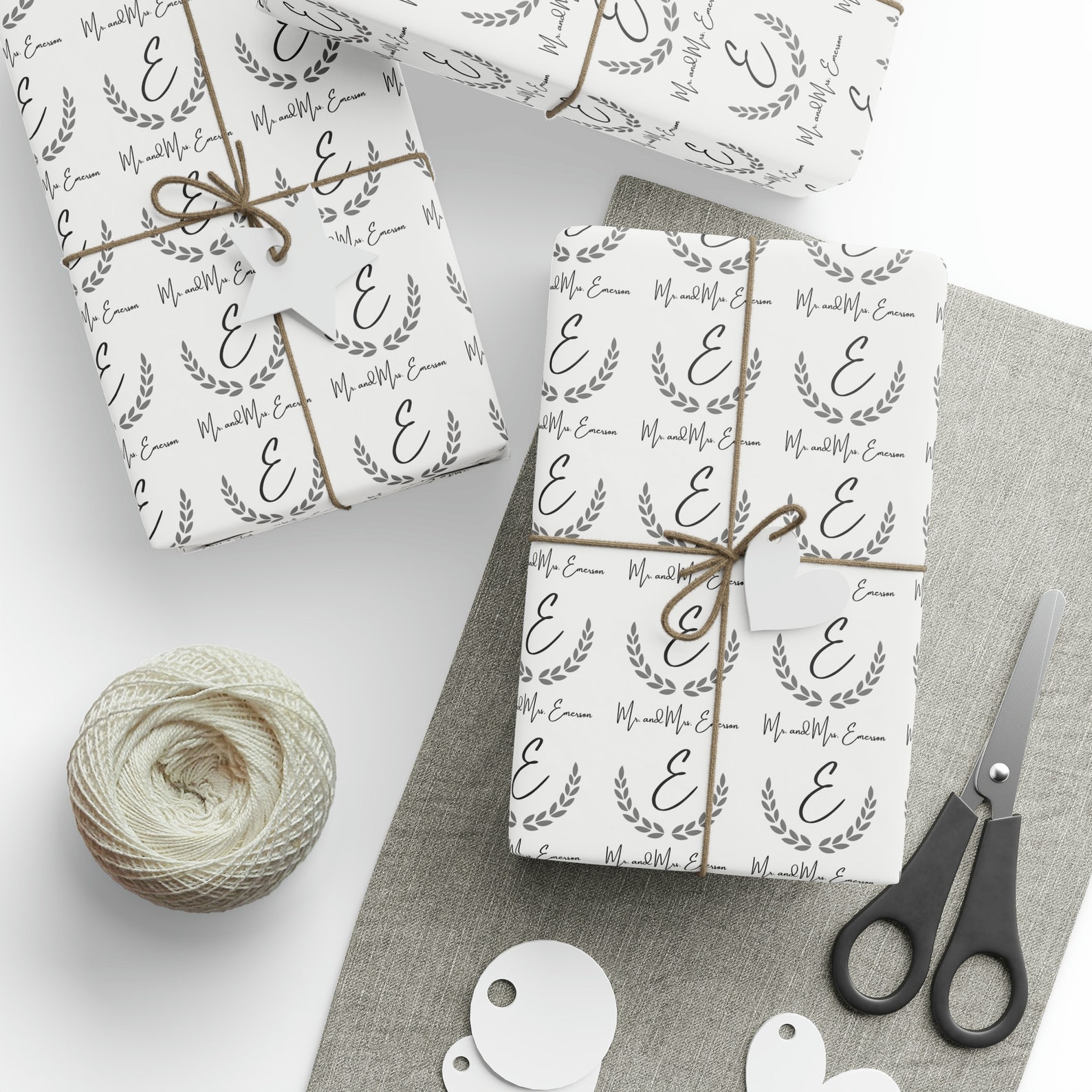 Custom Mr. and Mrs. Wrapping Paper, Custom Newly Weds Wrapping Paper ...