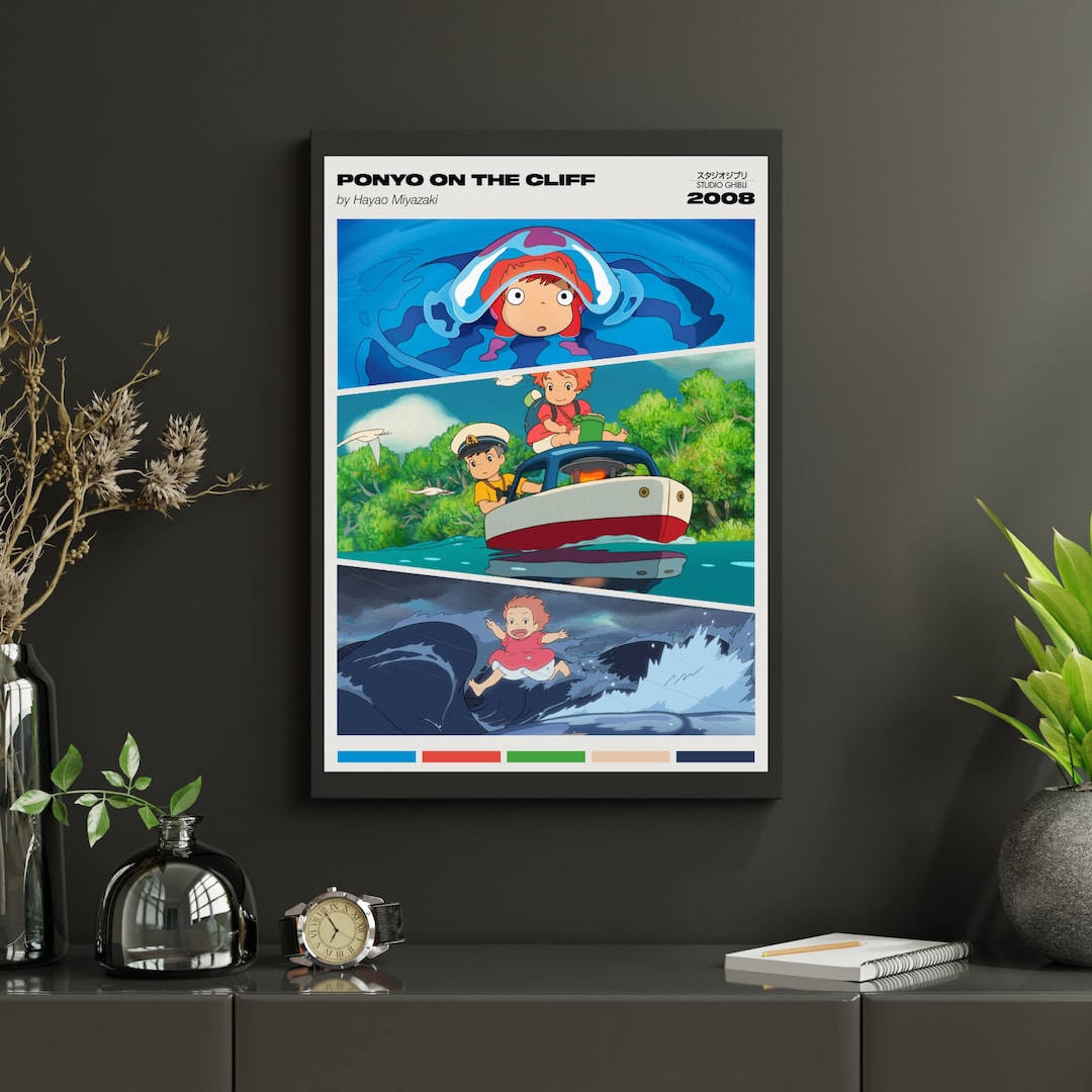 A3 POSTER Ponyo on the Cliff Studio Ghibli Decorative Wall Art for Fans ...
