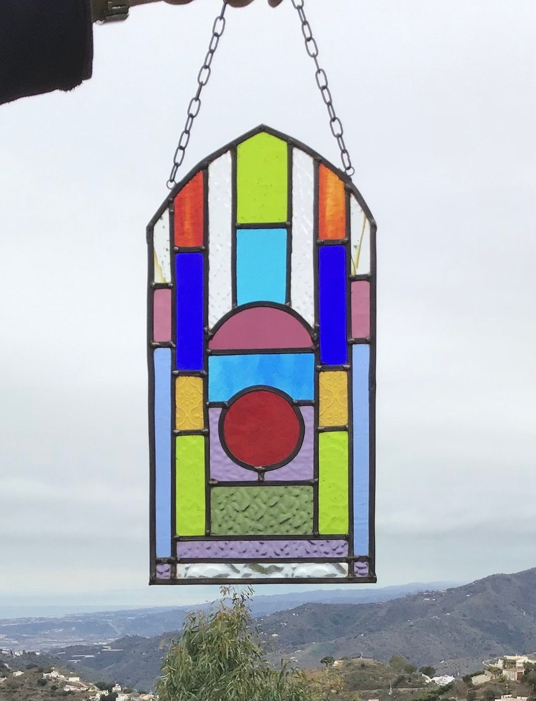 Beautiful Church Window Shaped Stained Glass Panel - Etsy