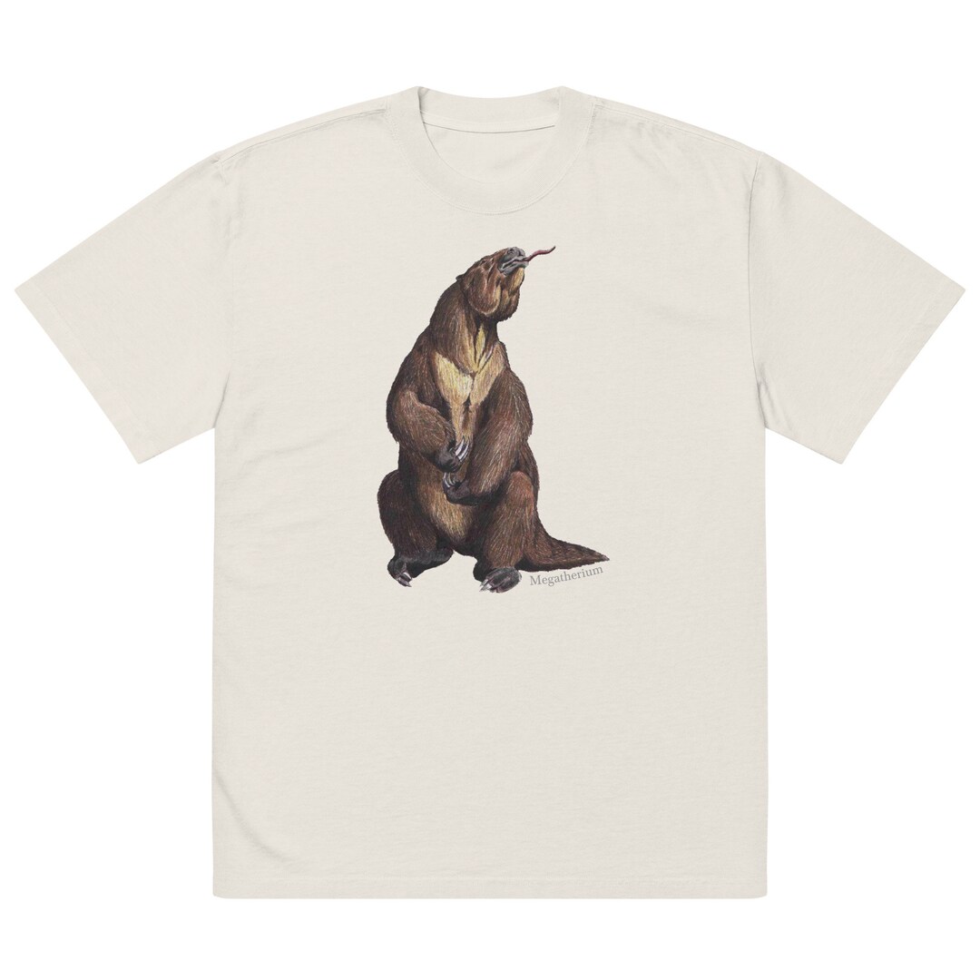 Megatherium giant Sloth Oversized Faded T-shirt - Etsy