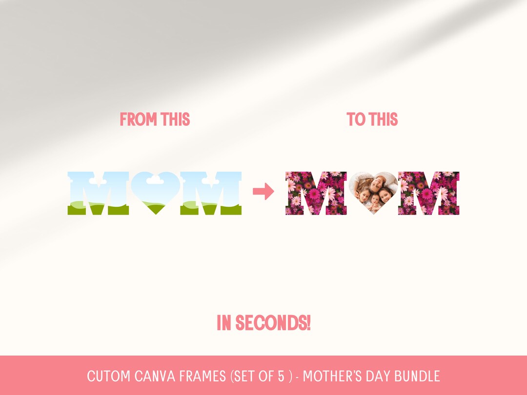 Mom Canva Frame, Mother's Day Canva Frame Bundle, Drag and Drop Canva ...