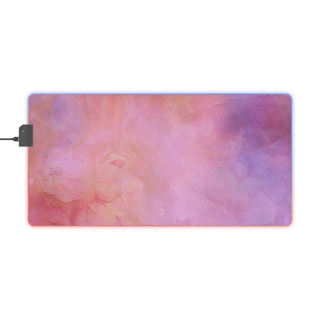 Pink Tie Dye LED Gaming Mouse Pad, Light up Mouse Pad, Multi-color, USB ...