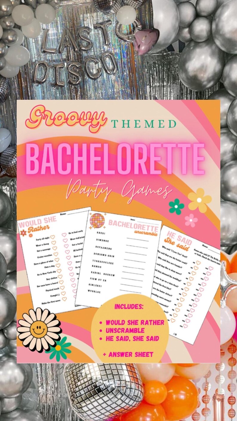 Groovy Bachelorette Party Games Set, Hen Party, Girls Night, Bride to ...
