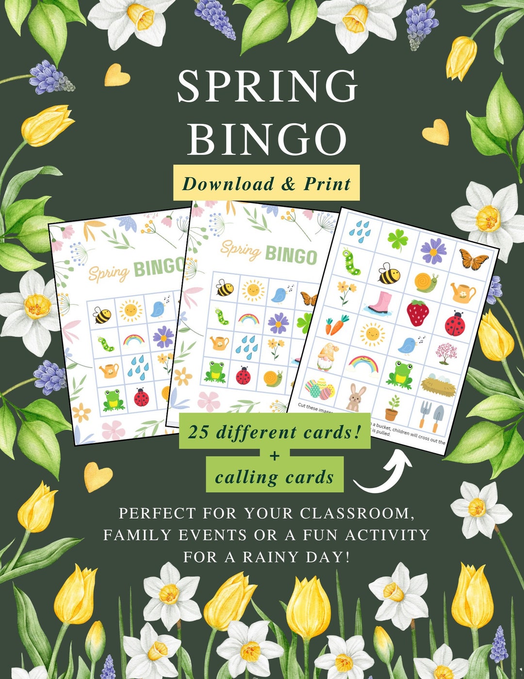 Spring Bingo Game | Download and Print- PDF Games and Worksheets for ...