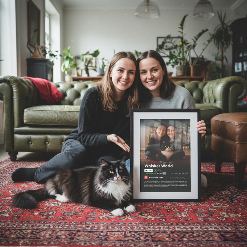 Personalised Netflix Animation Pet Family Movie Poster, Personalized ...