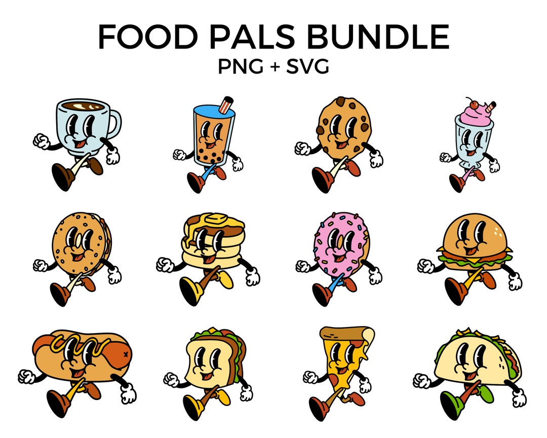 Food Pals SVG Bundle, Food Bundle, Food Cricut, Breakfast, Lunch ...