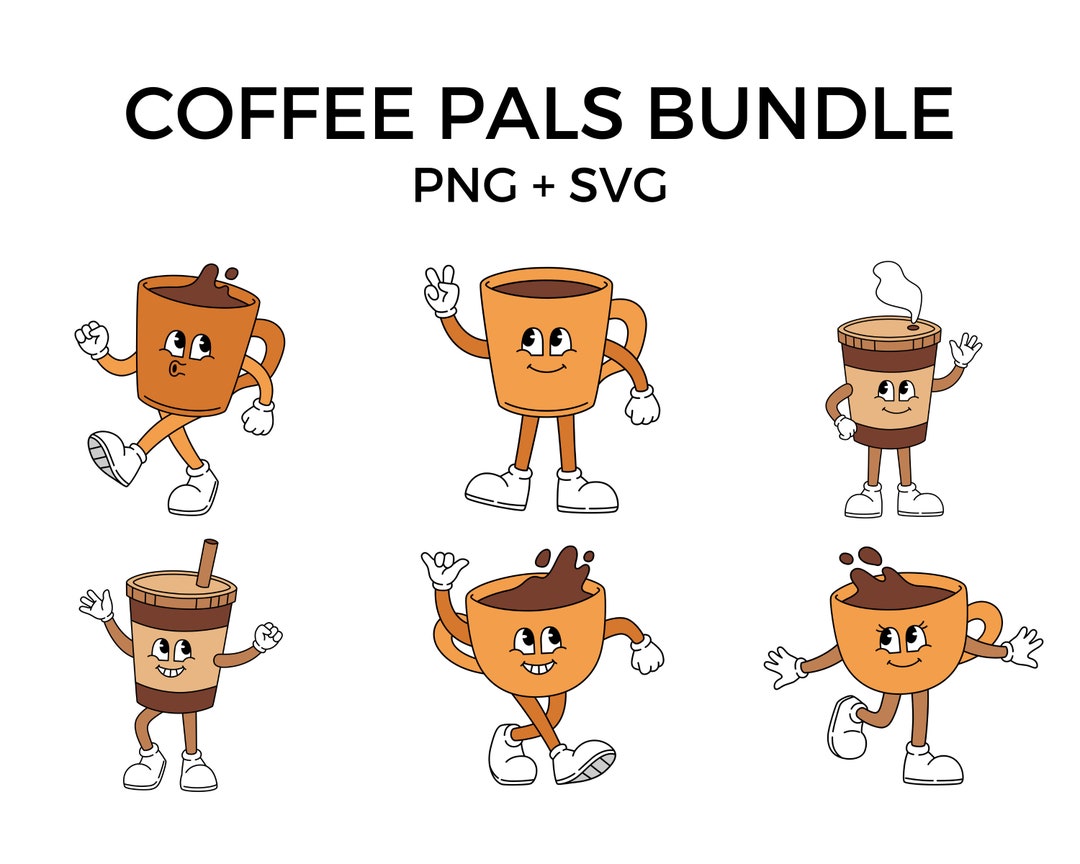 Coffee Pals, Coffee SVG Bundle, Coffee Art, Black Coffee, Iced Coffee ...