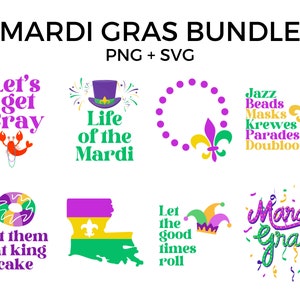 Mardi Gras SVG Bundle, Mardi Gras Clipart, Carnival SVG, Mardi Gras PNG ...