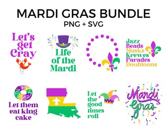 Mardi Gras SVG Bundle, Mardi Gras Clipart, Carnival SVG, Mardi Gras PNG ...