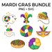 Mardi Gras SVG Bundle, Mardi Gras Clipart, Carnival SVG, Mardi Gras PNG ...