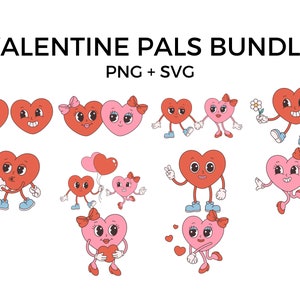Valentine Pals Bundle, Valentine's Day SVG, Heart SVG, Valentine's Day ...