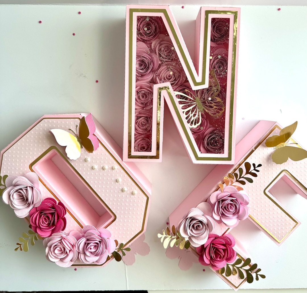 Floral Elegance 3D Letters - Flowers Party - Personalized Blooms for ...