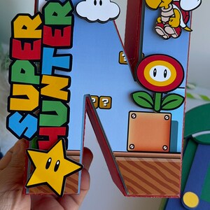Mario 3D Letters - Mario Party Decor - Super Mario Baby Shower - Super ...