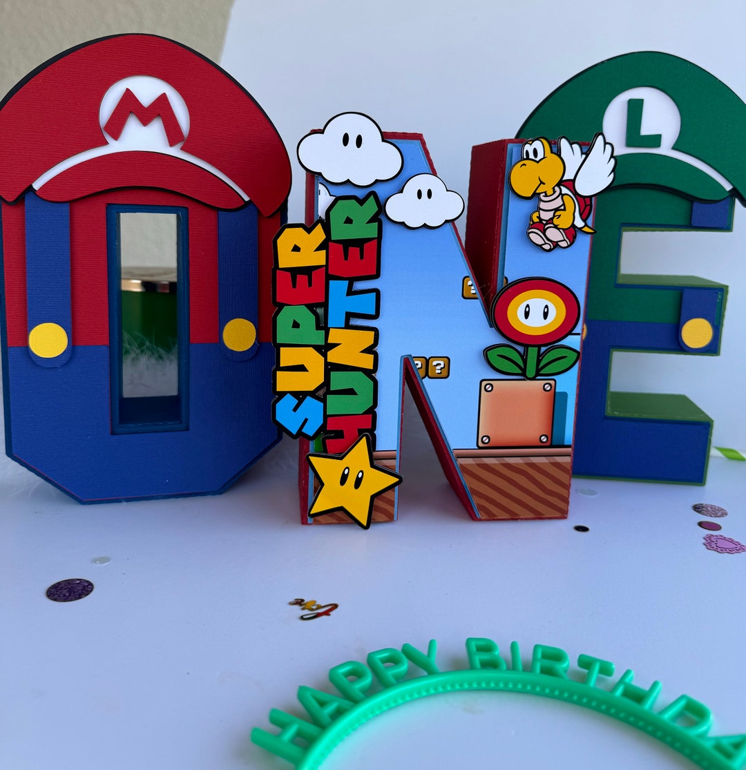 Mario 3D Letters - Mario Party Decor - Super Mario Baby Shower - Super ...
