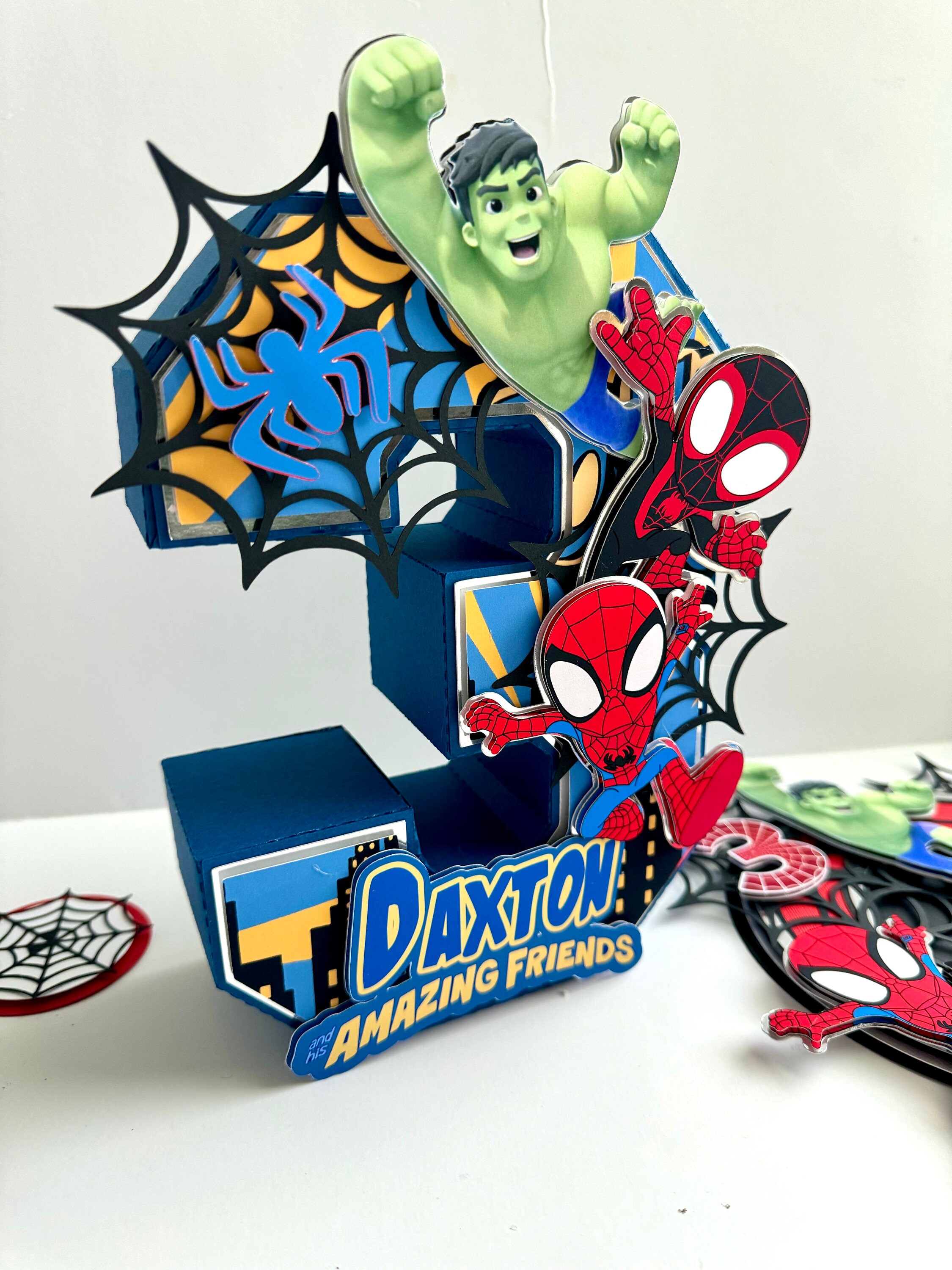 Spidey and His Amazing Friends 3D Letters or Numbers Spidey Party ...
