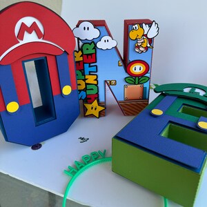 Mario 3D Letters - Mario Party Decor - Super Mario Baby Shower - Super ...