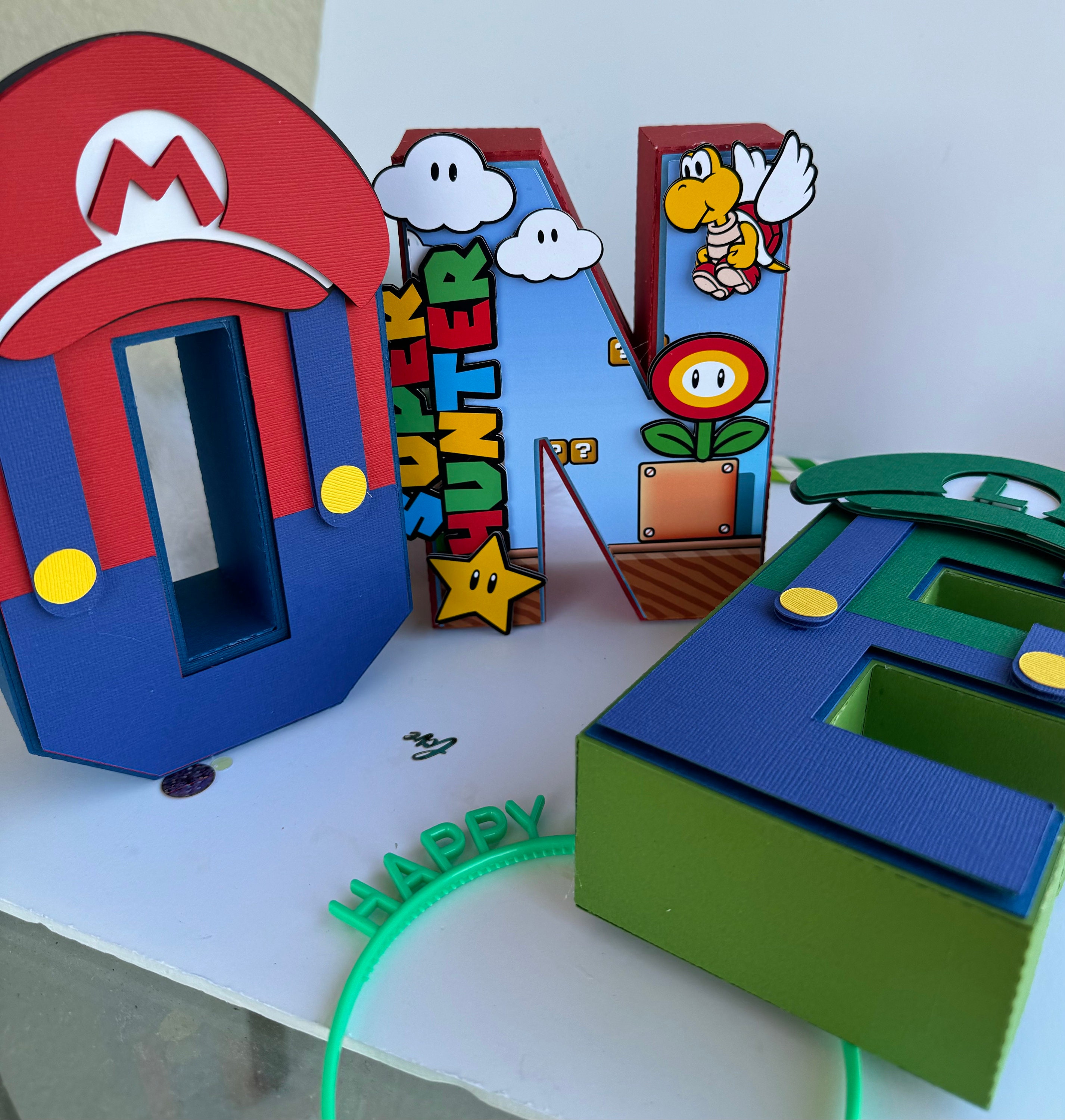 Mario 3D Letters Mario Party Decor Super Mario Baby Shower Super Mario ...