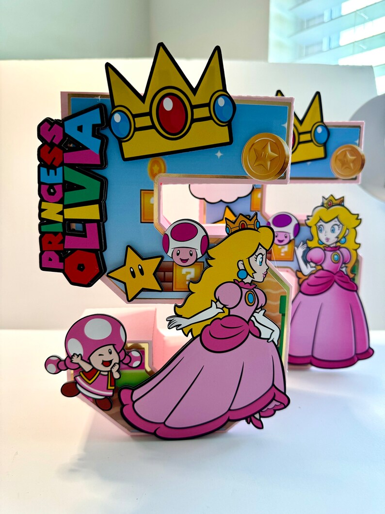 Princess Peach 3D Number/letter Custom Princess Peach 3D Letters - Etsy