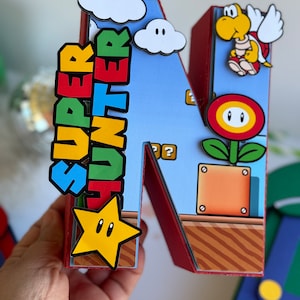 Mario 3D Letters - Mario Party Decor - Super Mario Baby Shower - Super ...