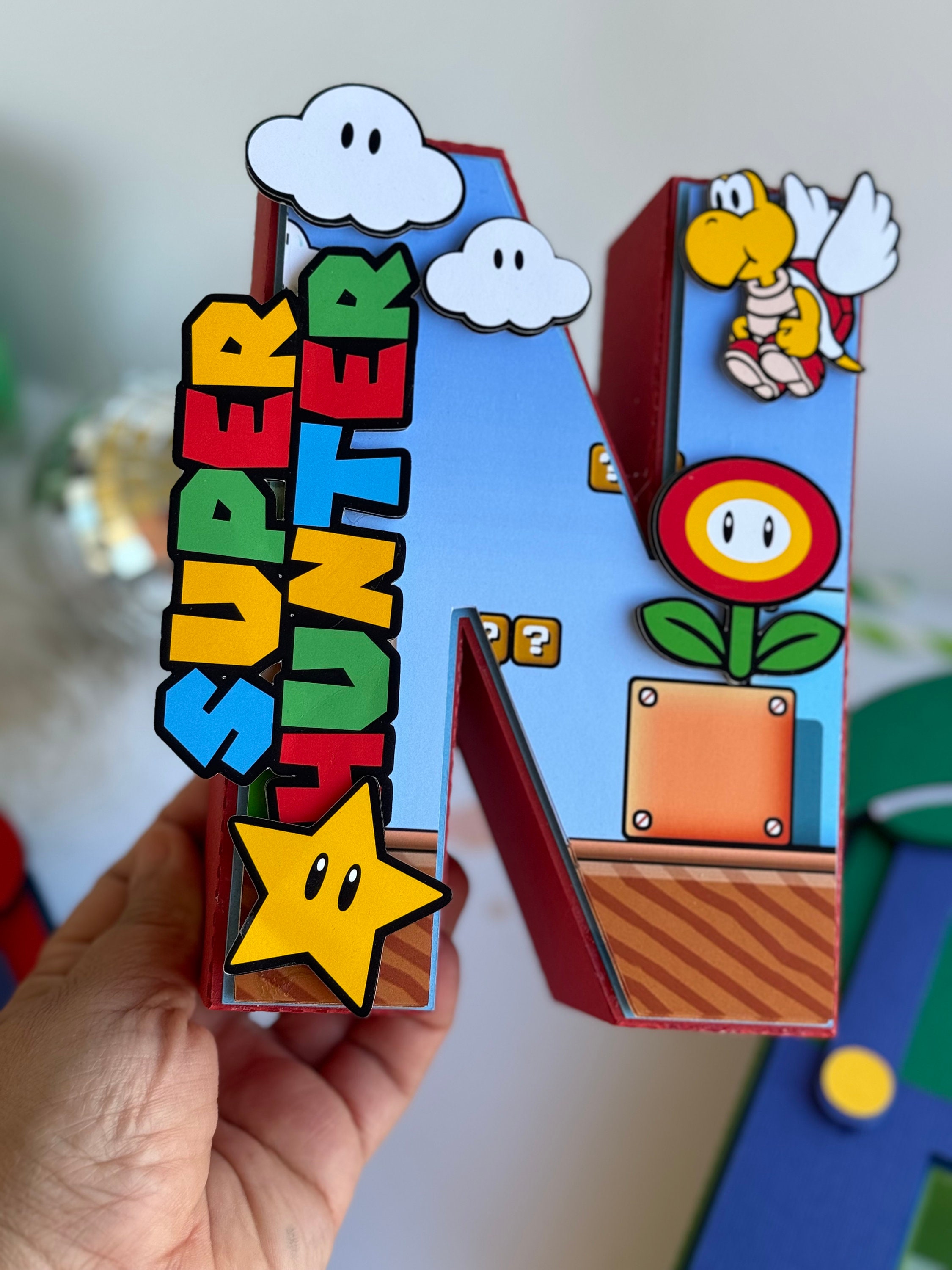 Mario 3D Letters Mario Party Decor Super Mario Baby Shower Super Mario ...