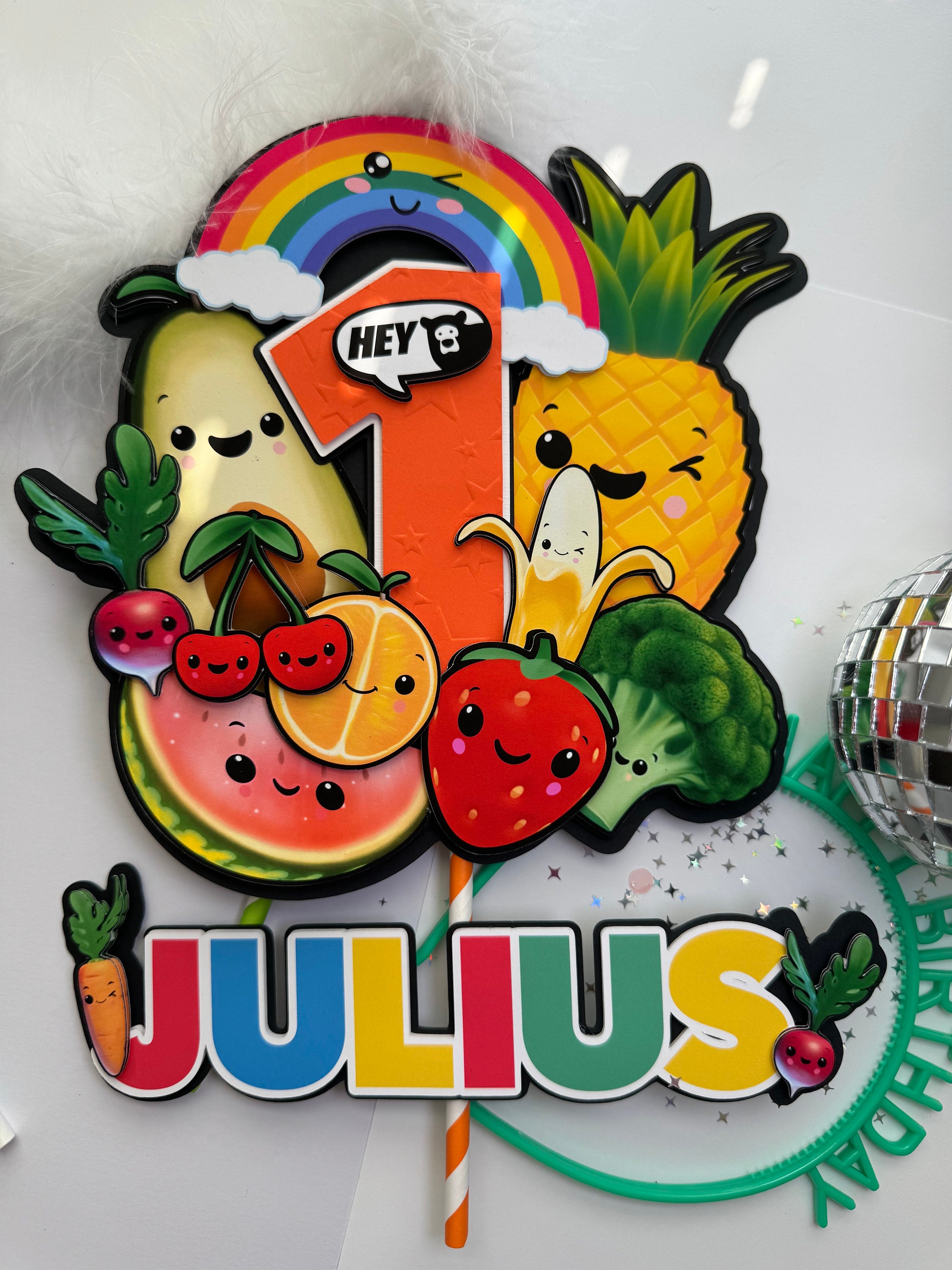 Hey Bear Sensory Cake Topper Hey Bear Sensory Party Fruits Caketopper ...