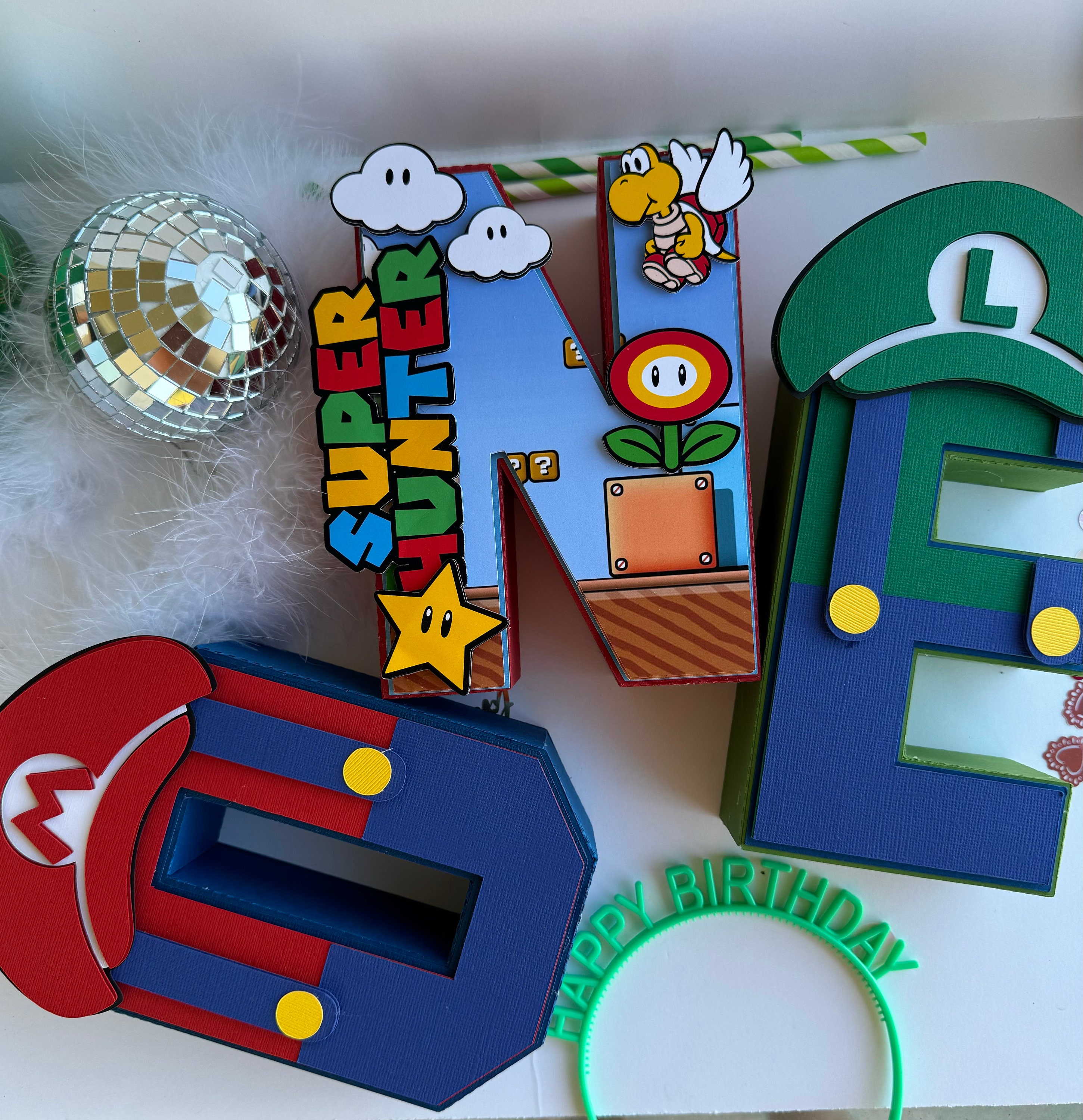 Mario 3D Letters Mario Party Decor Super Mario Baby Shower Super Mario ...