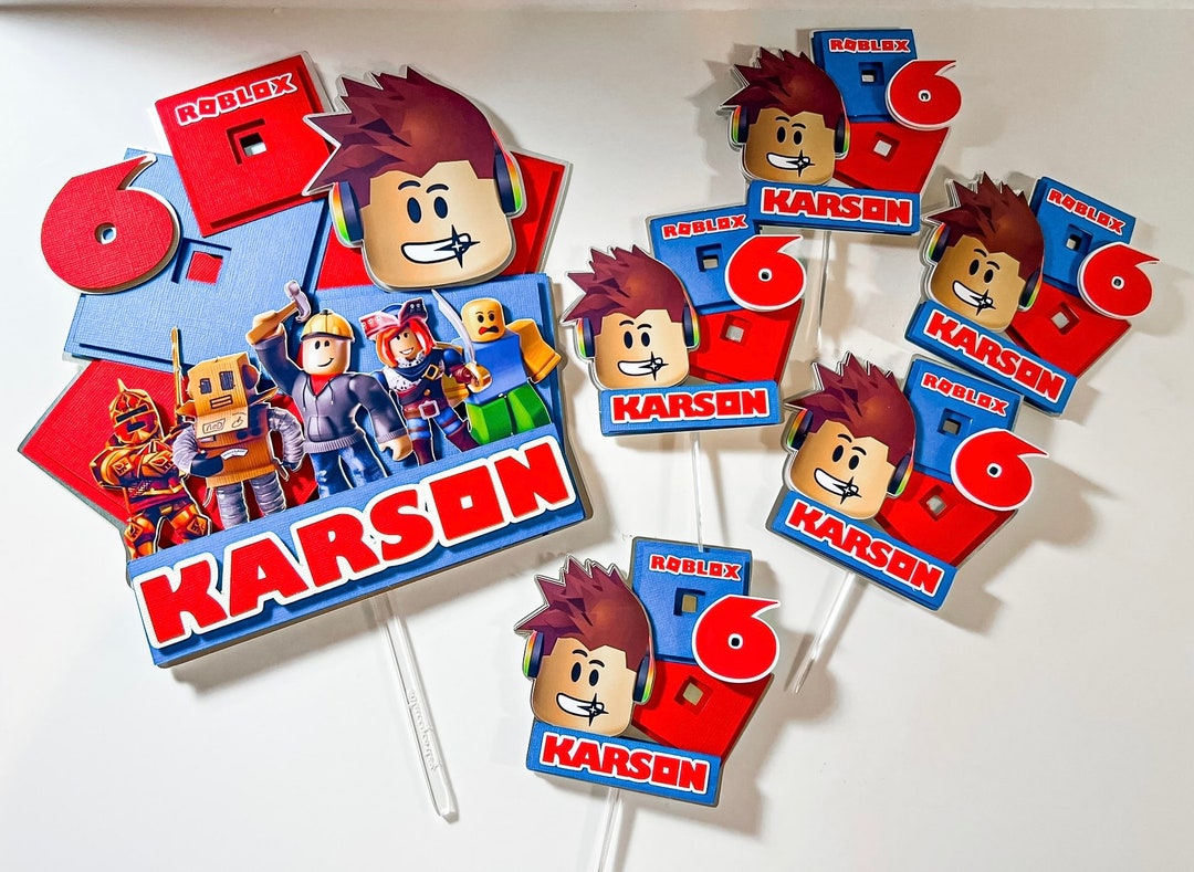 Roblox Cake Topper- Roblox Cake and Cupcakes Topper - Roblox Birthday ...