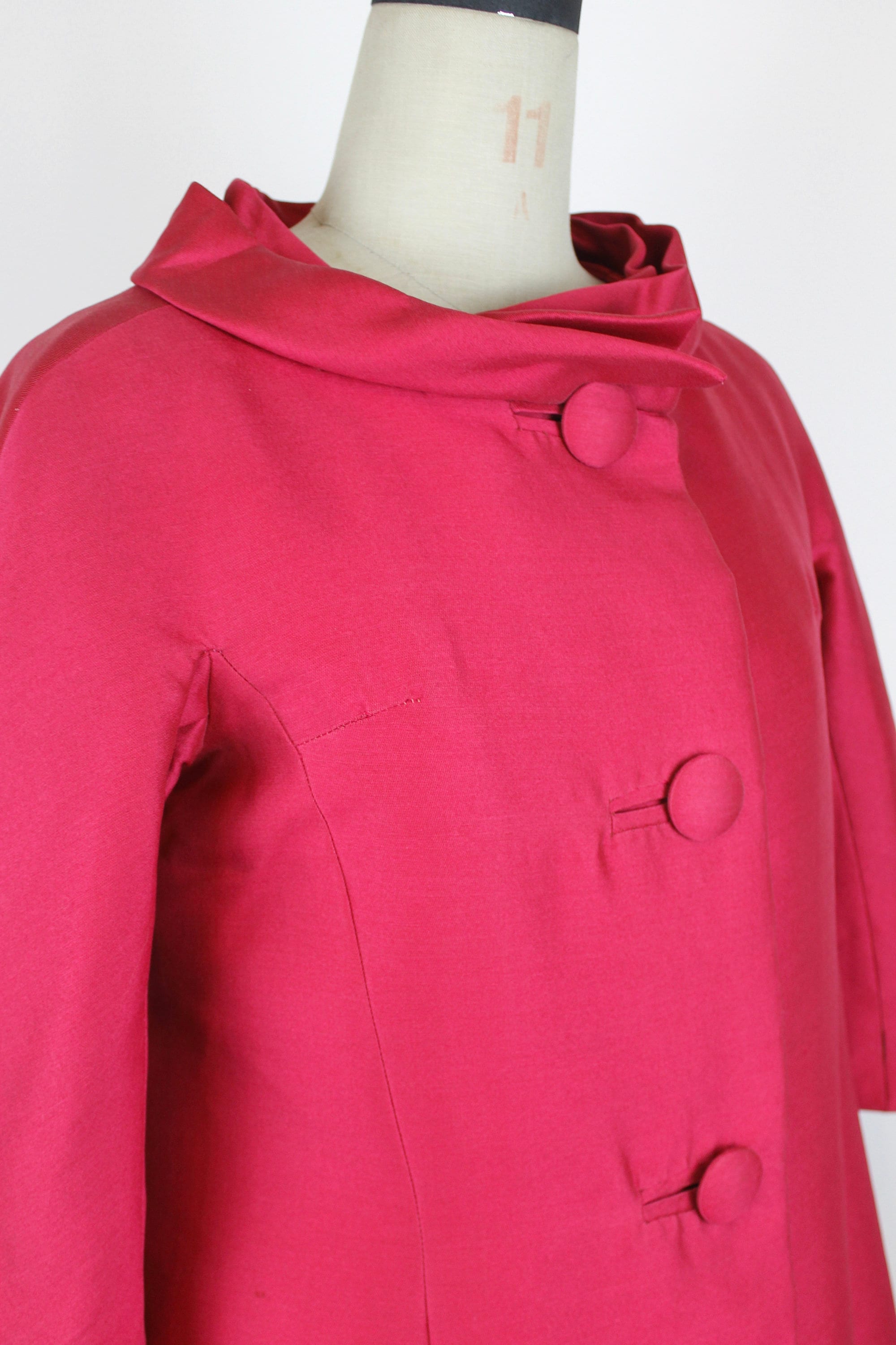 1960s Vintage JACQUES HEIM Overcoat With Button Details, 60s Vintage ...