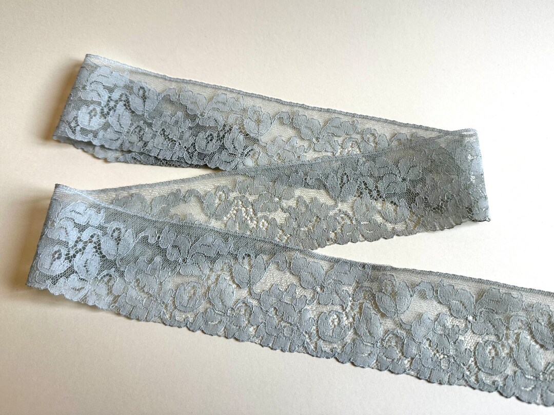 3 METRES, 1950s Vintage Blue Nylon Lace, 6cm Wide Lace, Lace for Sewing ...
