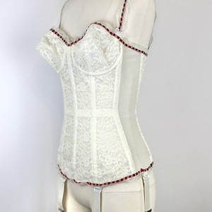 1950s Vintage Italian Corset "desiré", Red/white Vintage Bustier Body ...