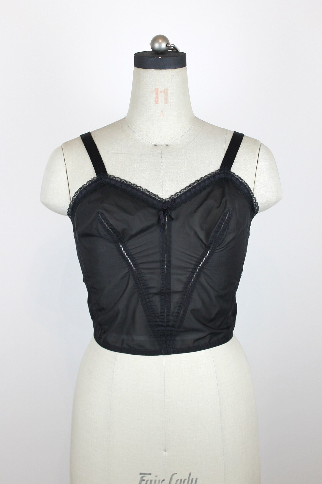 RARE 1950's Vintage CHARMIS GLORIANE Black Nylon Bra, Vintage Bullet ...