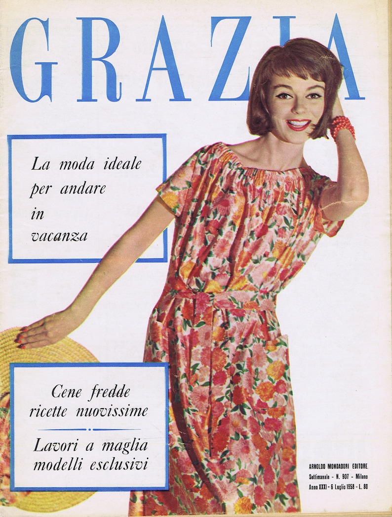 Grazia 1958 Fashion Magazine italy, 1950s Vintage Magazine, Vintage ...