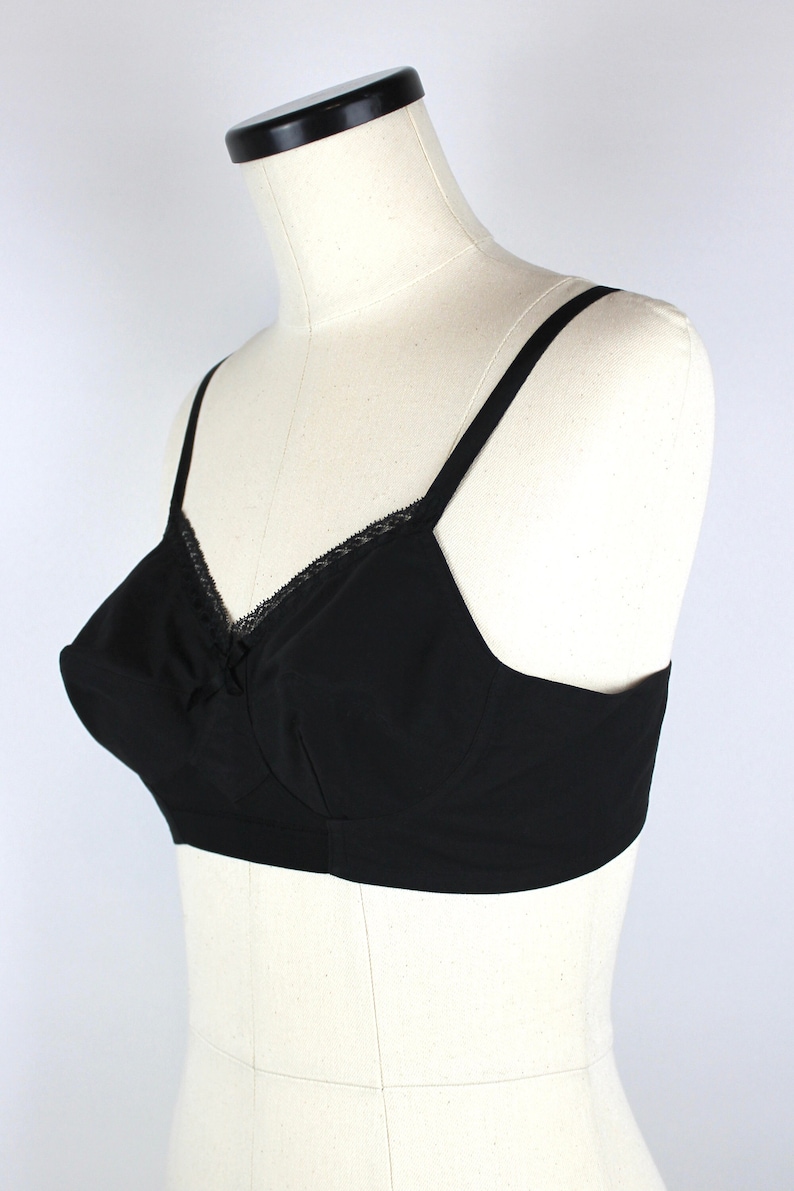 1960's Vintage Bra, 60s Mod Bra, Pointed Bra, Burlesque Lingerie, Black ...