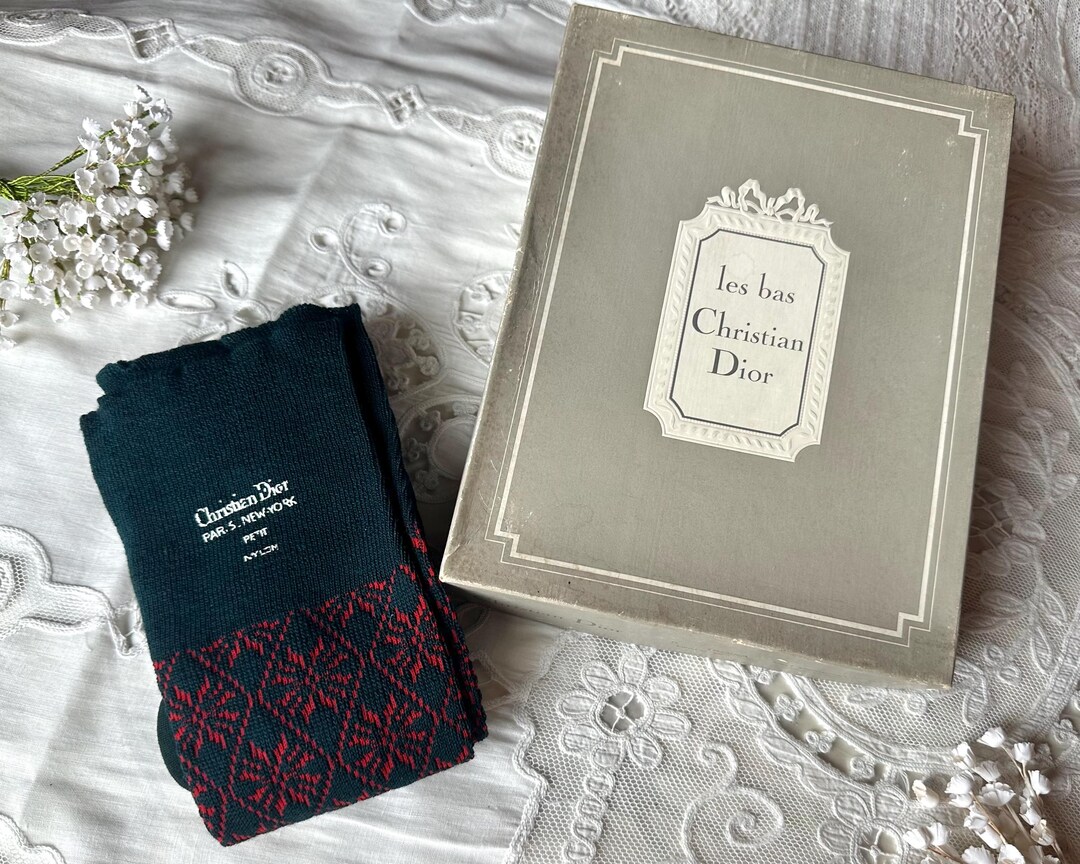 1960s Vintage CHRISTIAN DIOR Christmas Nylon Stockings With Box, 1950s ...