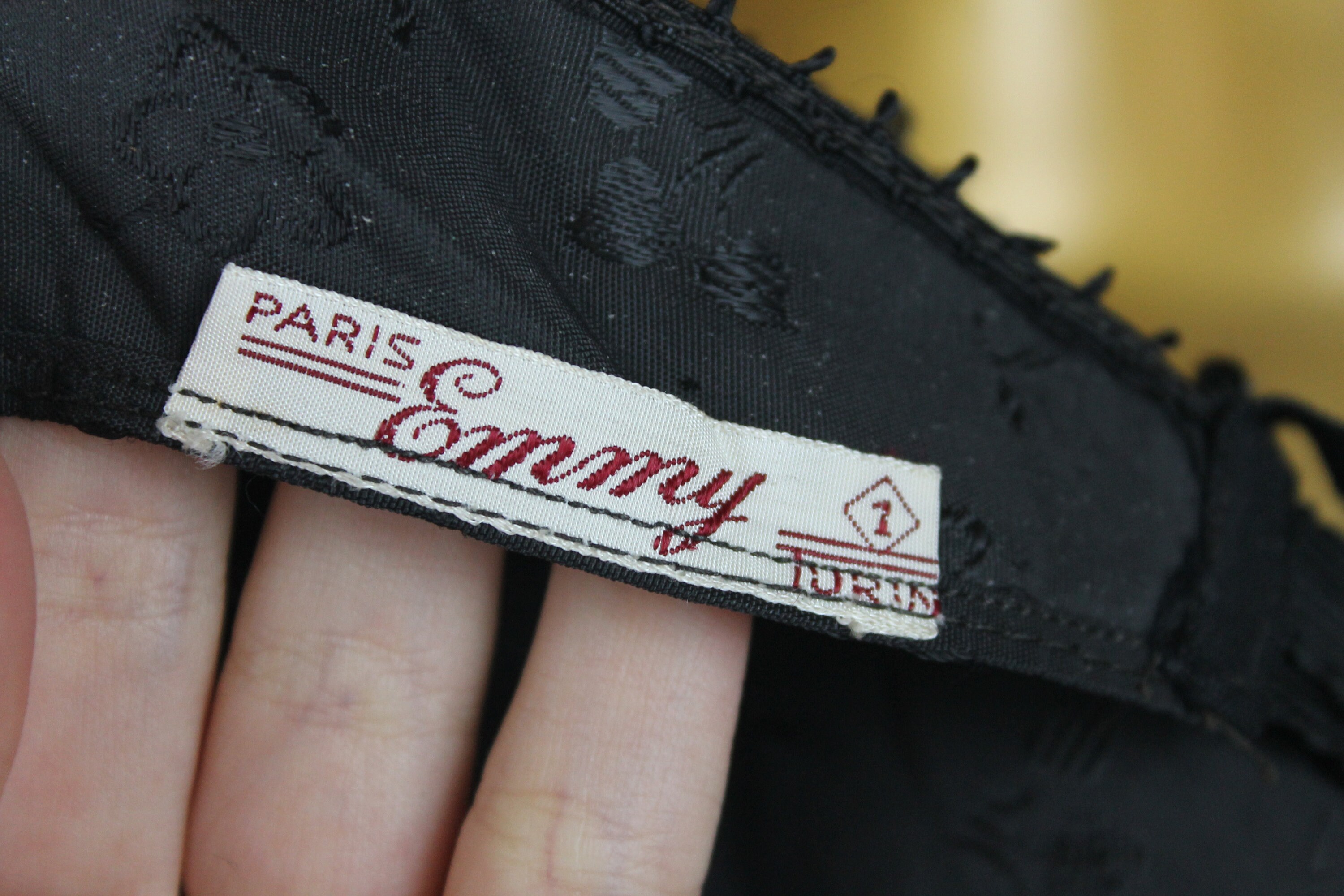 1940s Black Cotton Brocade Bra emmy, Vintage Brassiere, Pointed Bustier ...