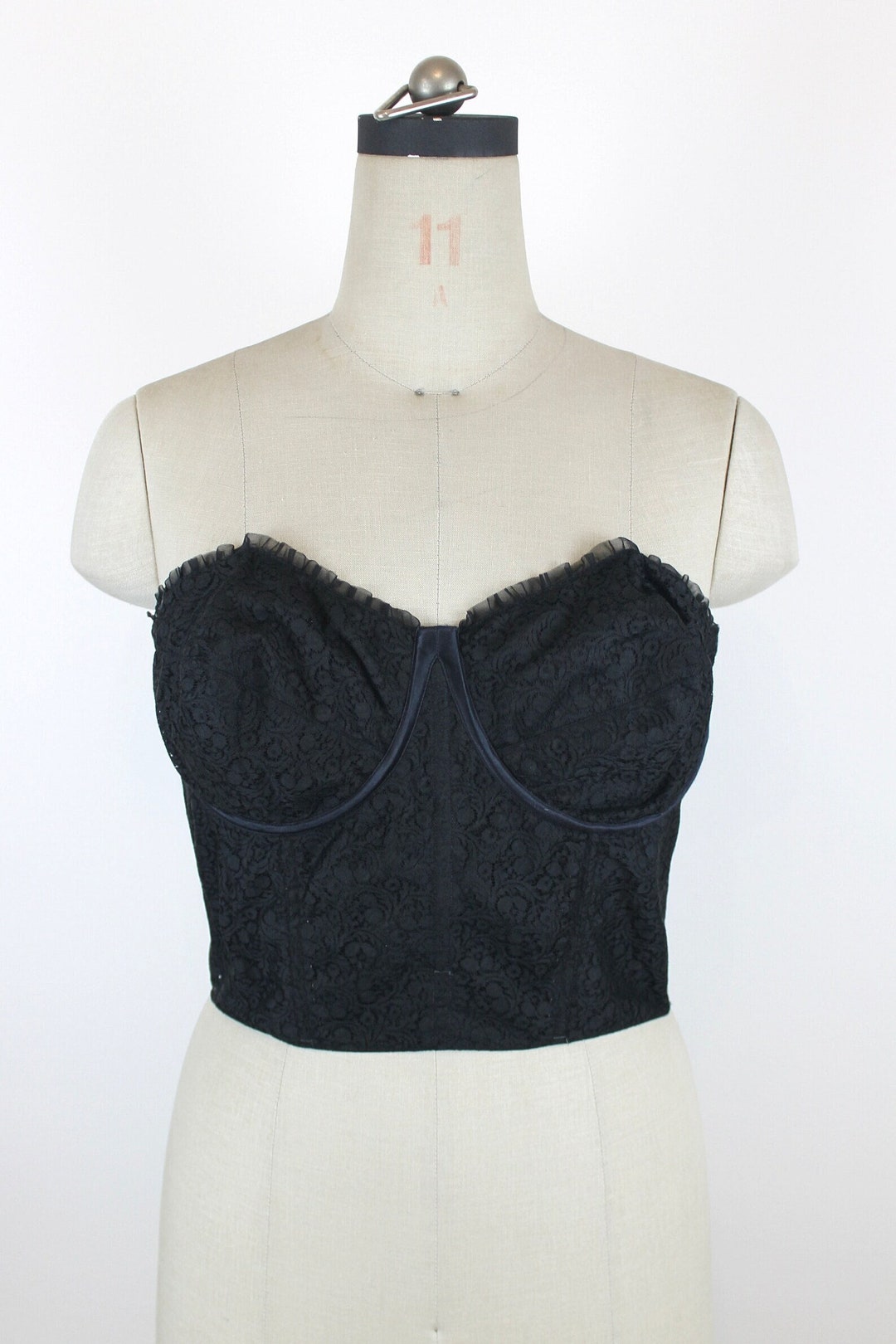 1950's "lou" Black Bustier Bra, Vintage Bullet Bra, Vintage Pointed Bra ...
