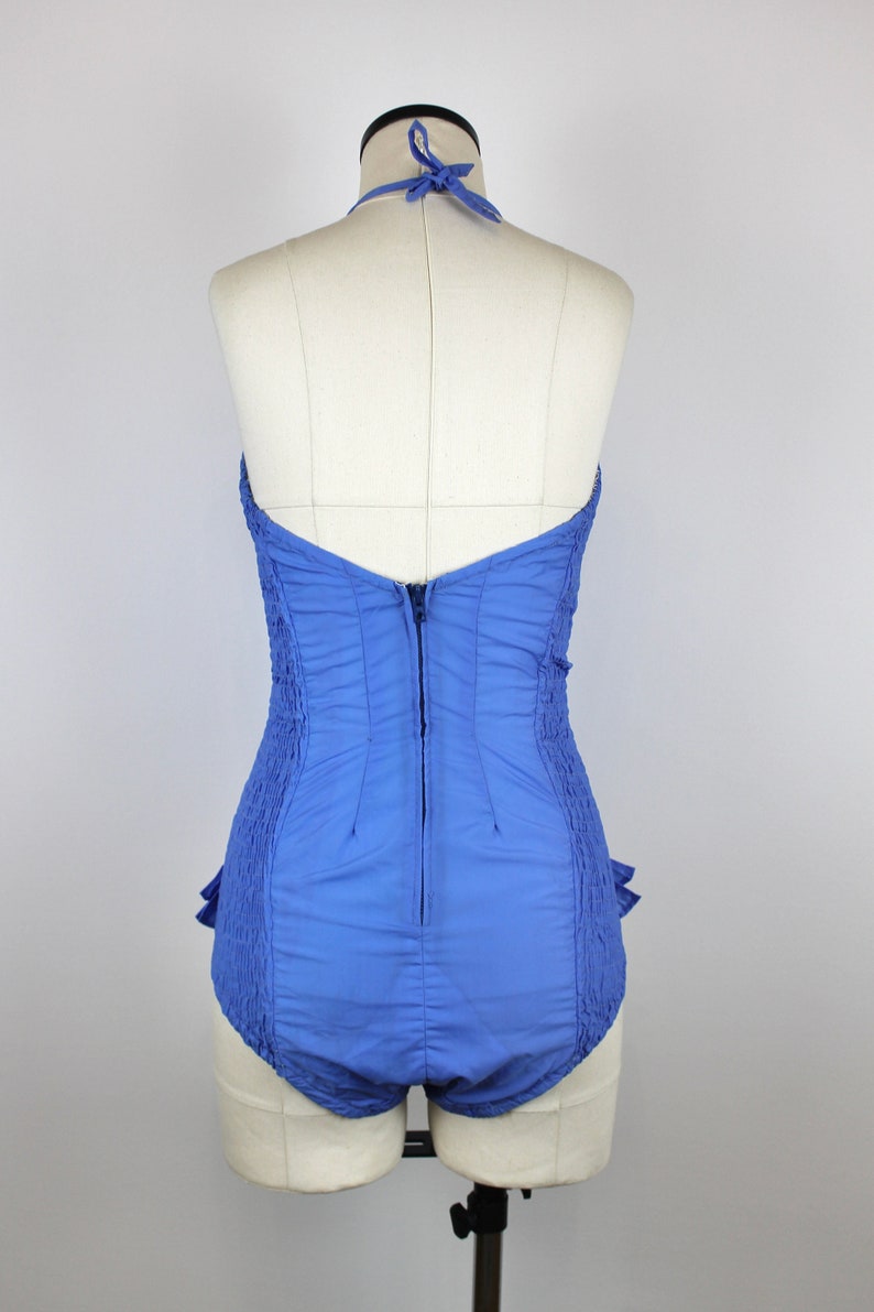 1950s Vintage Blue Nylon Swimsuit "plaisir D'ete", French Vintage Swim ...