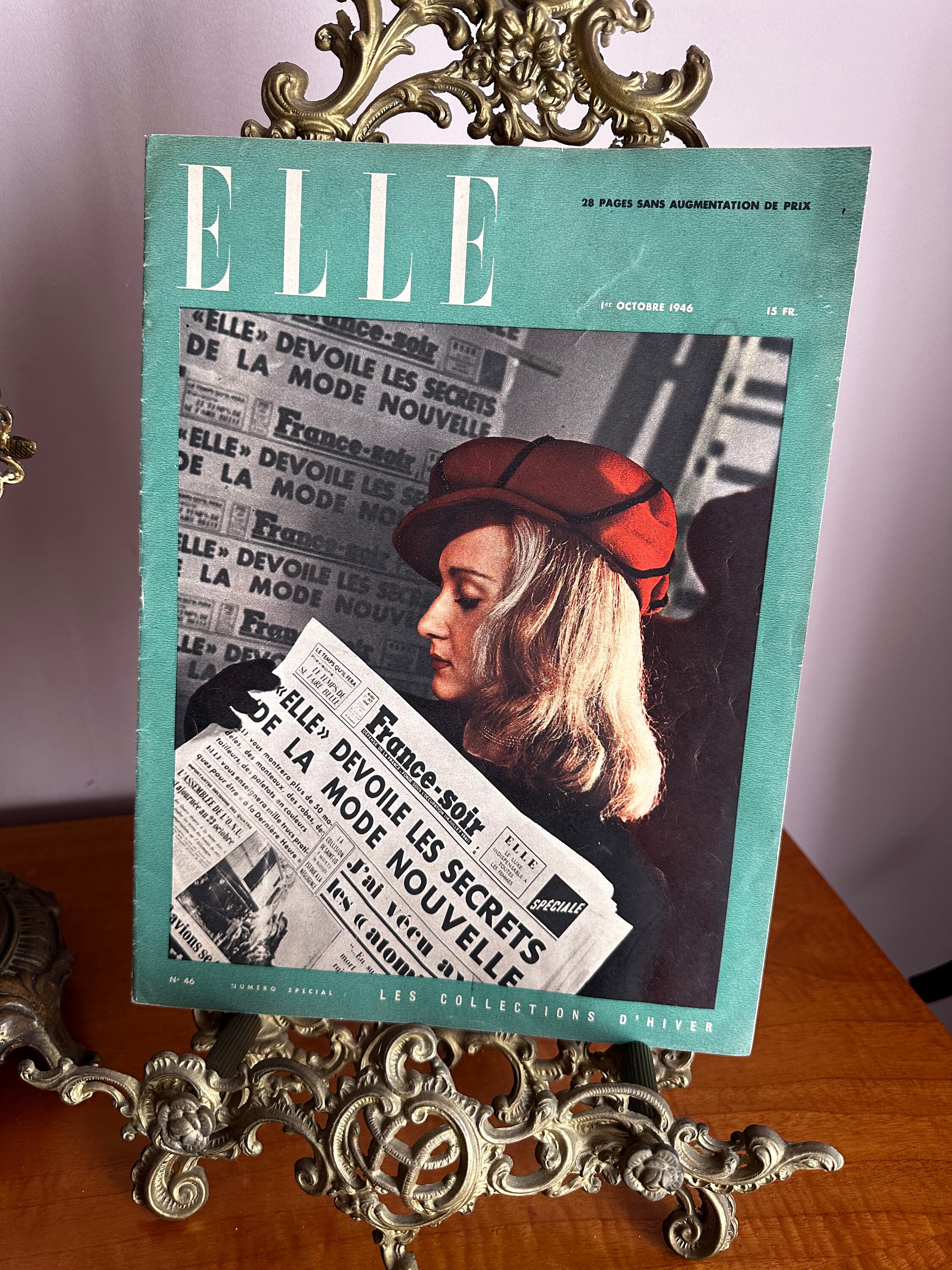 1949 ELLE Vintage Fashion Magazine france, Vintage French Magazine ...