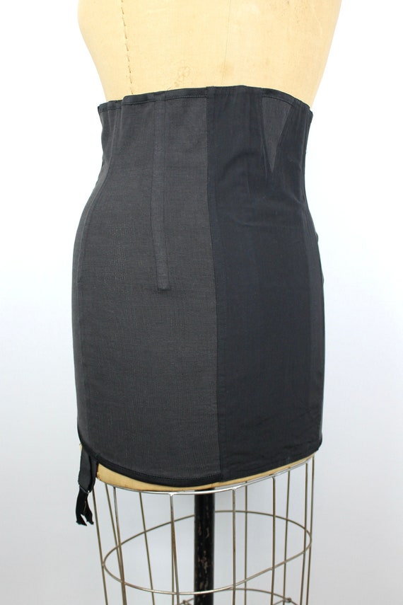 1960s Vintage Black Cotton Girdle, 50s Garter Belt, V… - Gem