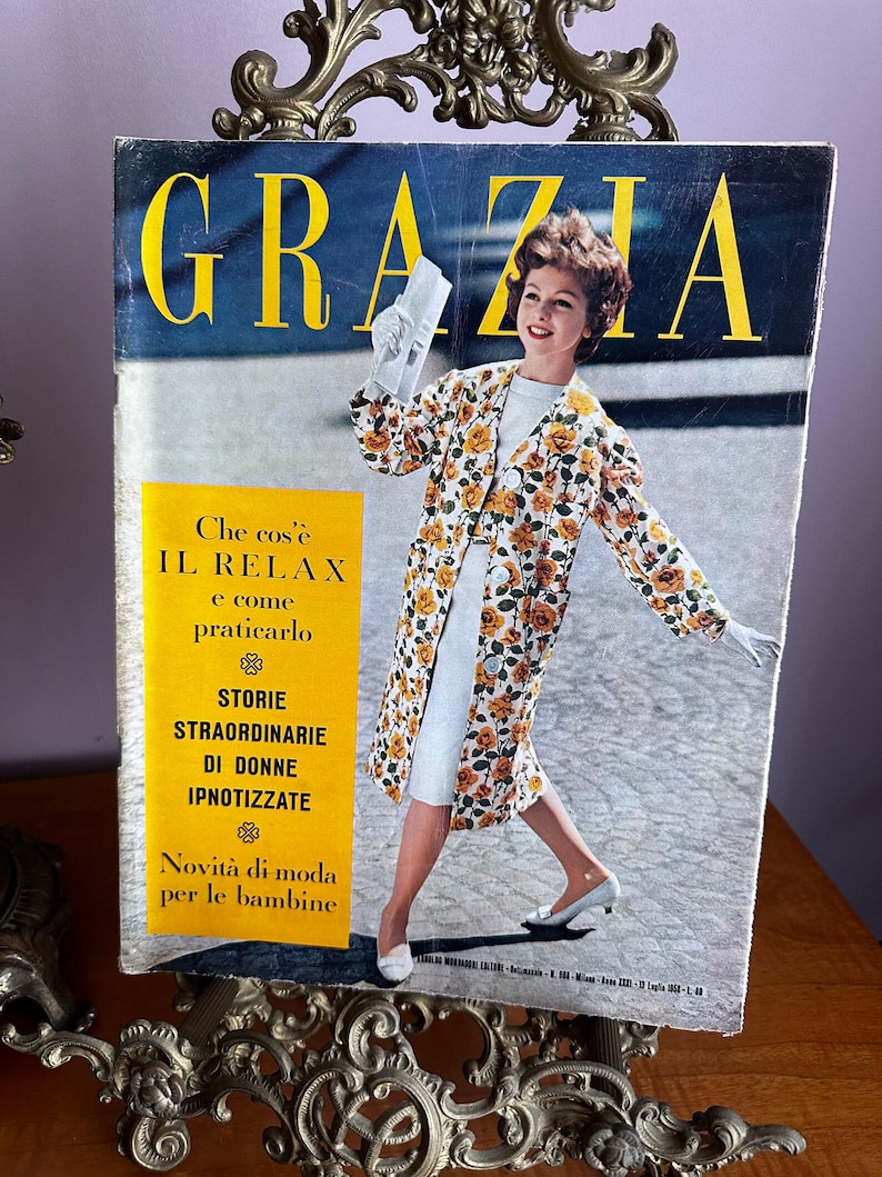 Grazia 1958 Fashion Magazine (italy), 1950s Vintage Magazine, Vintage ...