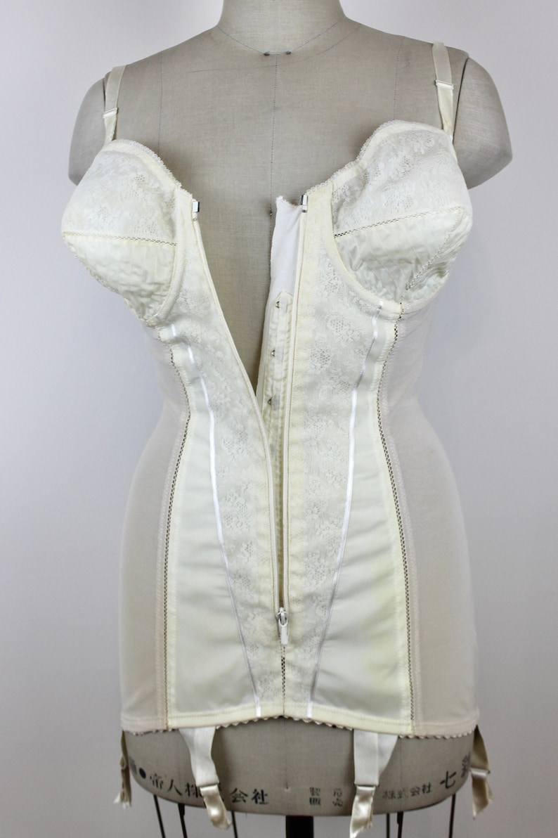 1960s Vintage diana White Shapewear Corselette, Vintage Basque, Sexy ...