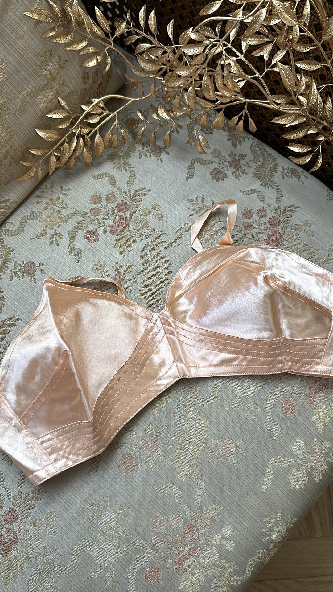 1950s Vintage Pink Satin Bra, 1950s Nude Sheer Brassiere, Bustier, Pin ...
