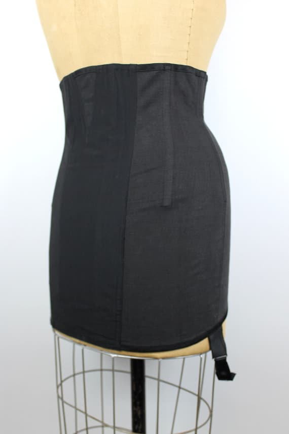 1960s Vintage Black Cotton Girdle, 50s Garter Belt, V… - Gem